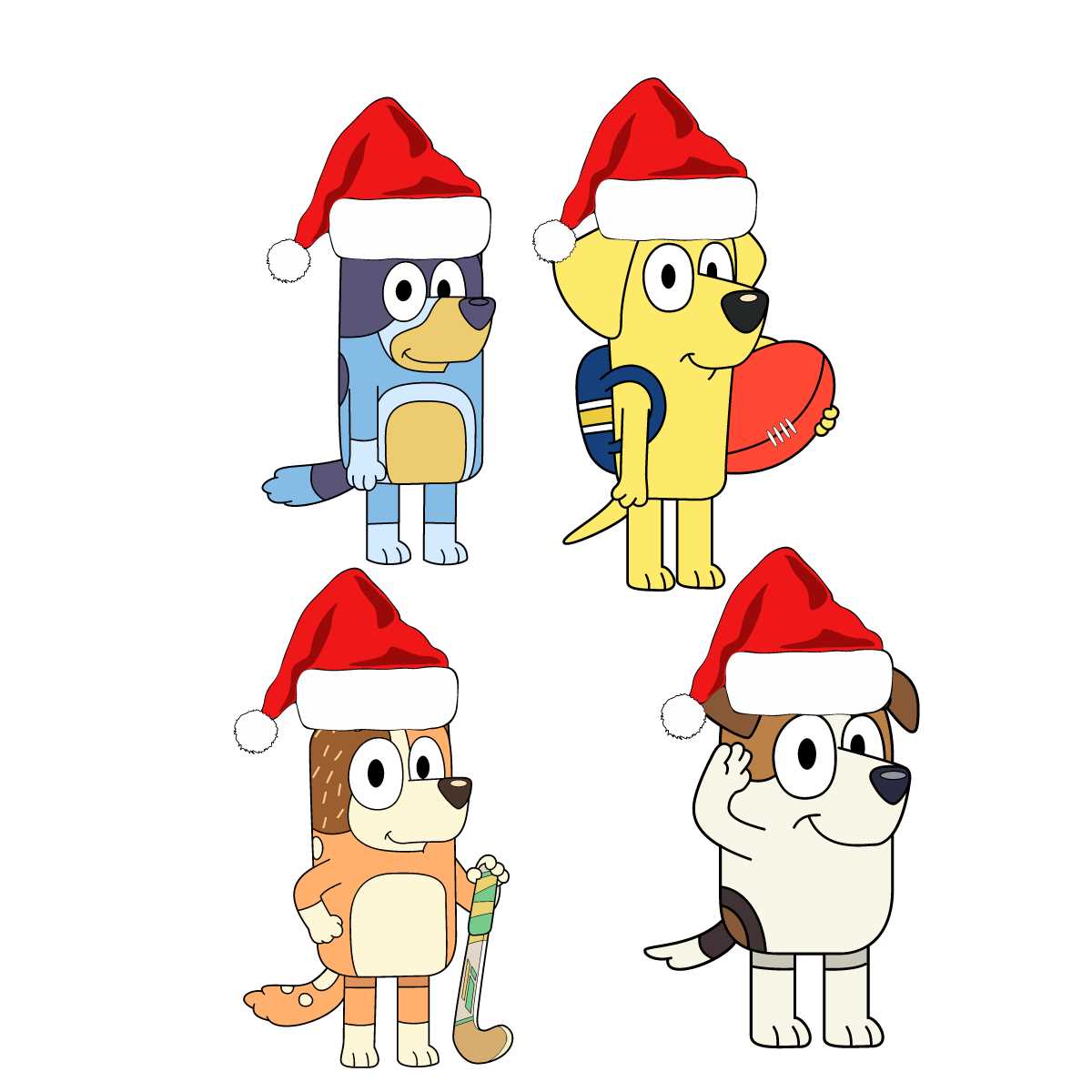 Christmas Bluey Bingo Seamless Santa Logo Bundle SVG | Inspire Uplift