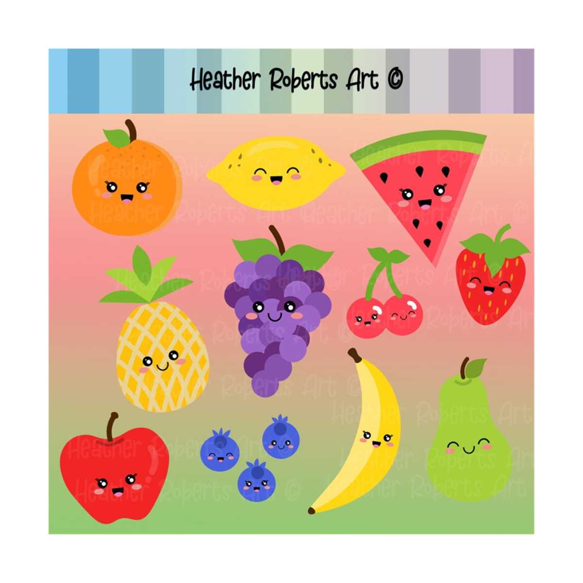 Cute Fruits Clipart | Inspire Uplift