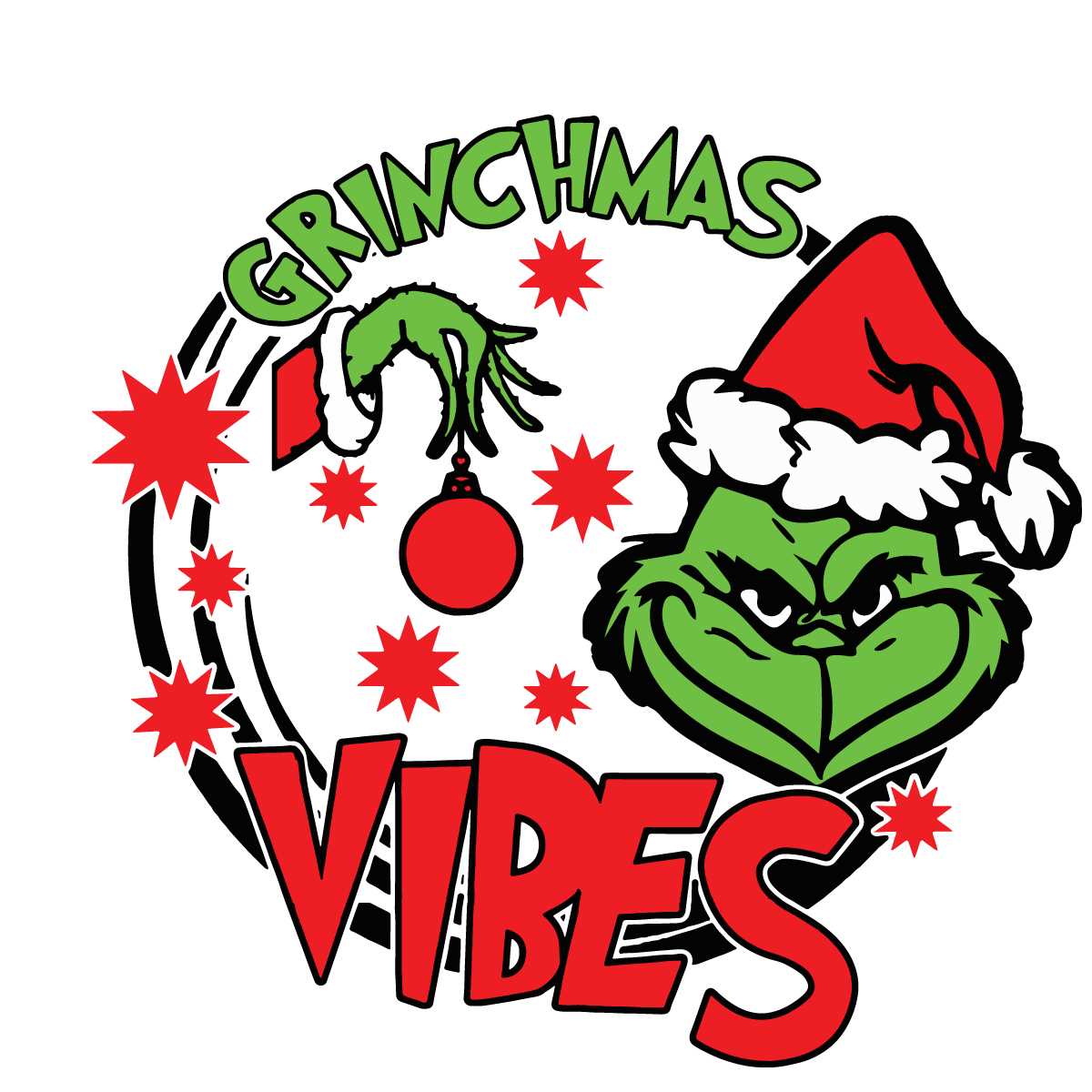 Merry Xmas Santa Grinchmas Vibes Chestnuts Logo SVG | Inspire Uplift