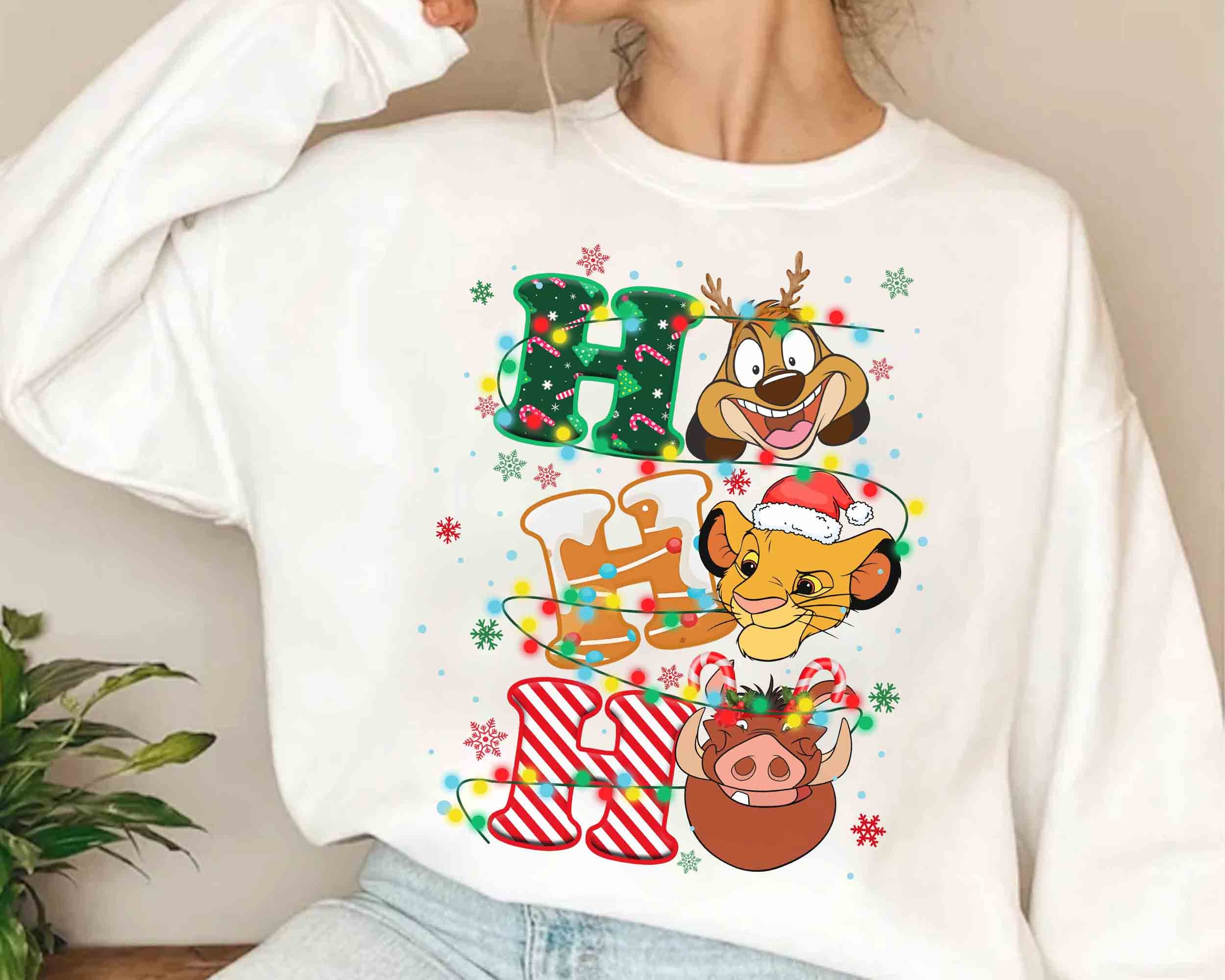 Funny The Lion King Santa Simba Timon Pumbaa Ho Ho Ho Christ - Inspire ...