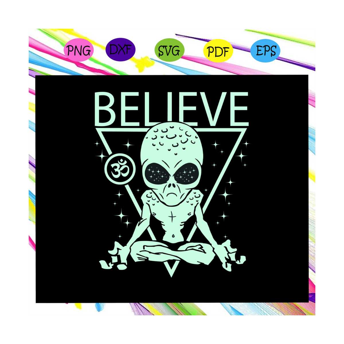 Believe alien, alien svg, alien clipart, alien head, vintage | Inspire ...