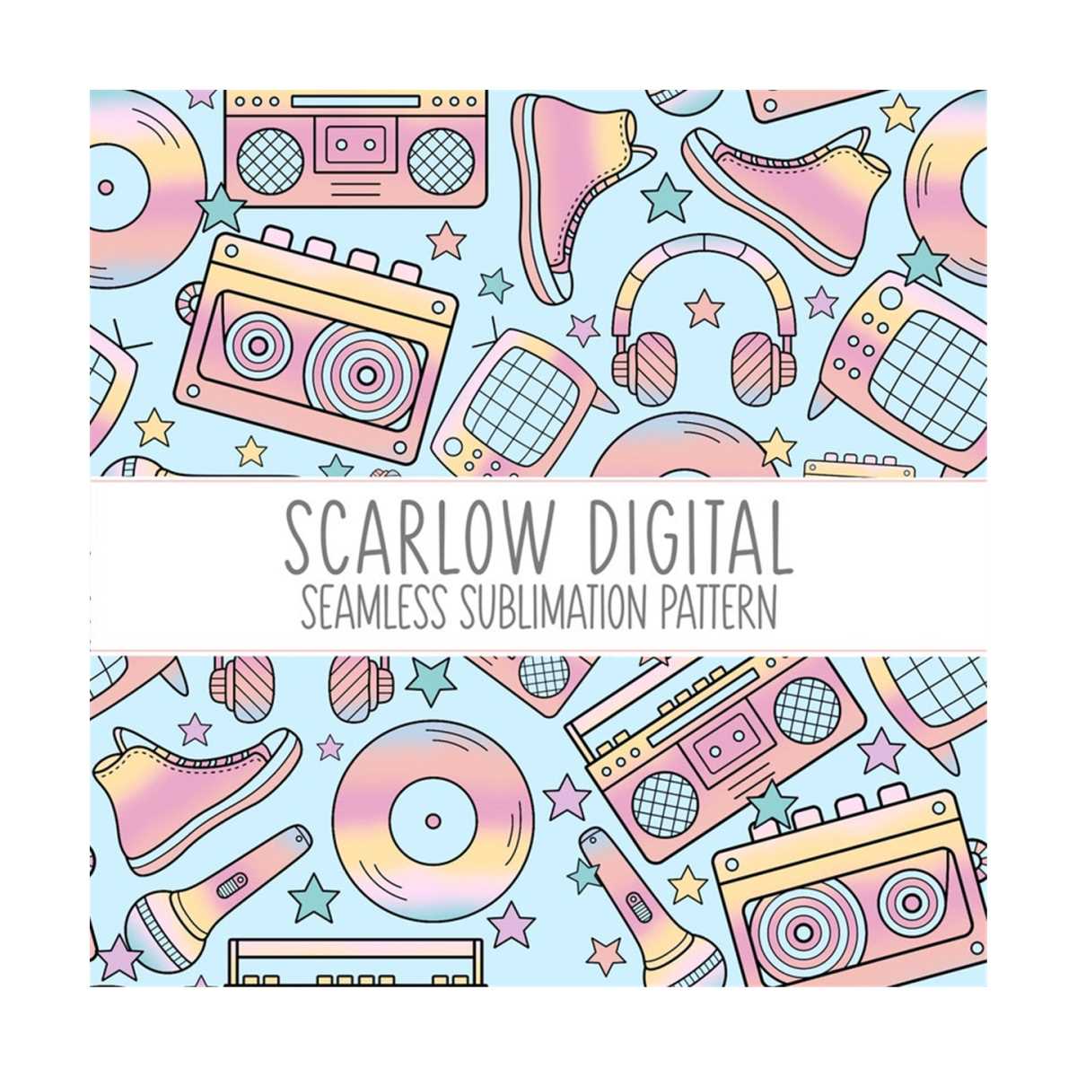 Seamless Retro Pattern-Sublimation Design Download-80s Seaml | Inspire ...