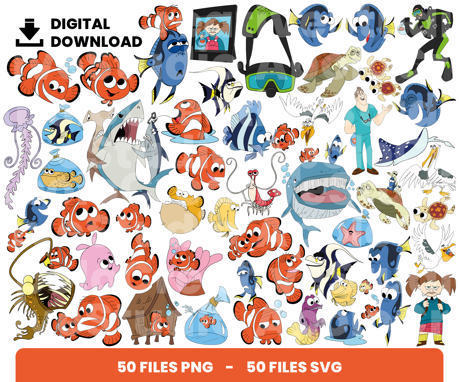 Bundle Layered Svg, Finding Nemo, Nemo, Digital Download, Cl | Inspire ...