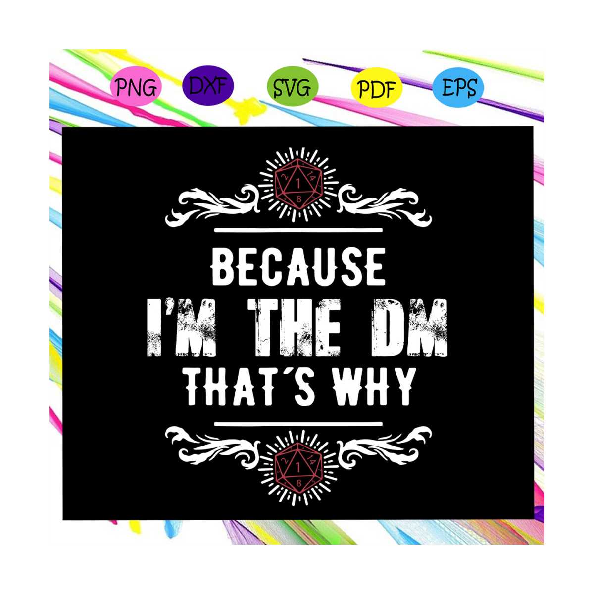Because Im the DM thats why svg, vintage RPG svg, RPG gift s | Inspire ...
