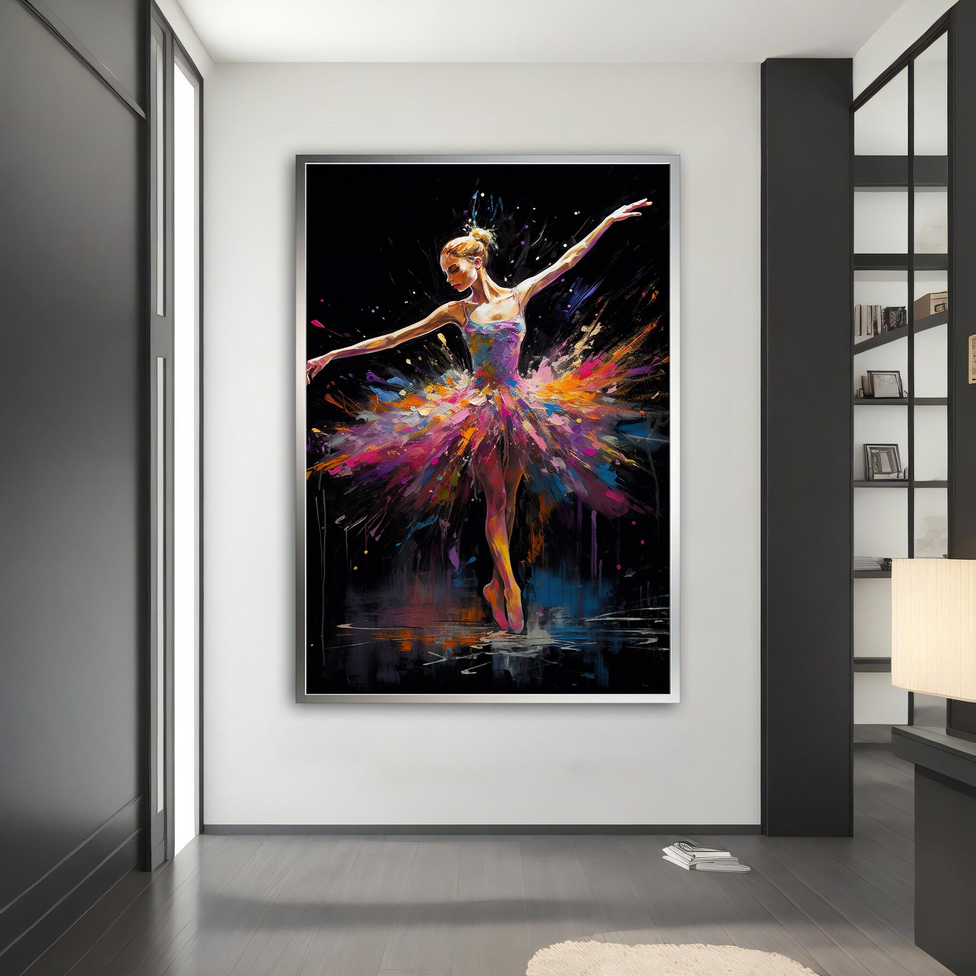 Ballerina Canvas Painting, Abstract Ballerina Print Wall Art | Inspire Uplift
