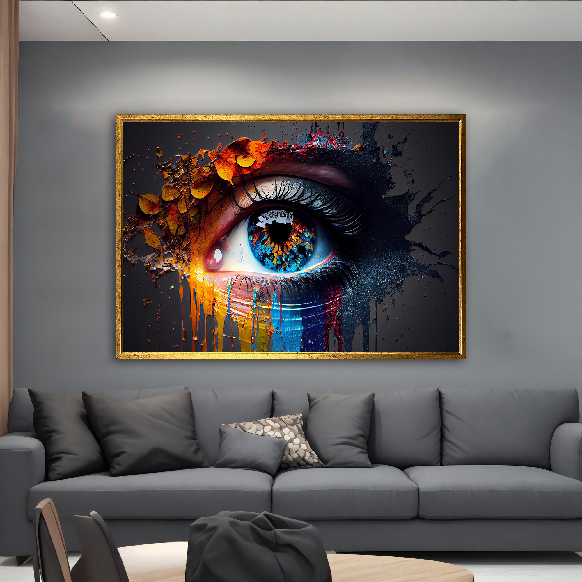 Colorful Eye Canvas Painting, Abstract Eye Print Canvas, Eye | Inspire ...
