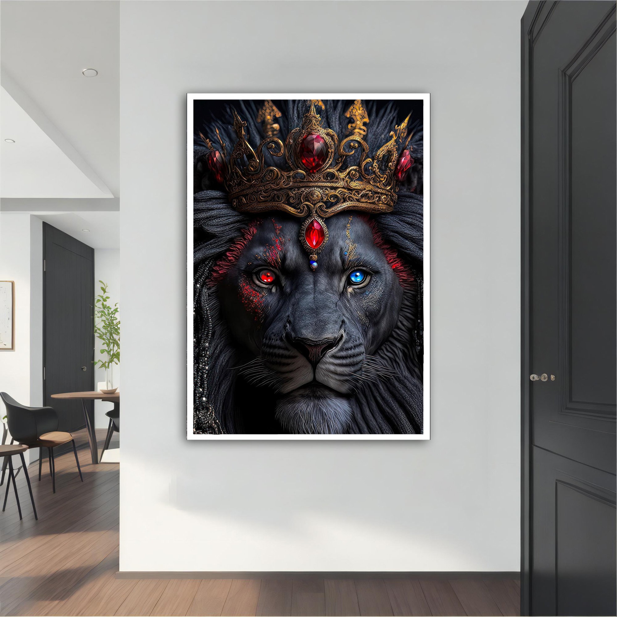 King lion painting, King lion ,King lion wall art, red and b | Inspire ...