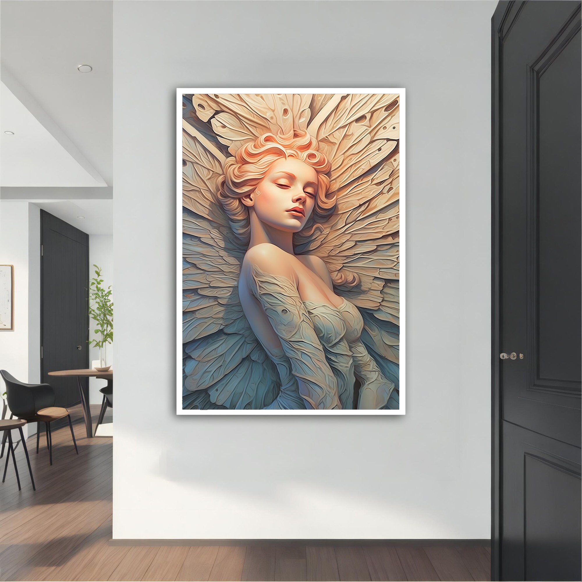 Modern Angel Painting, Angel Wall Art, Modern Angel Canvas, | Inspire ...
