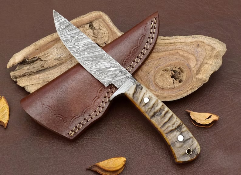 Hand Forged Damascus Steel Blade Knife with Damascus Guard & - Inspire ...