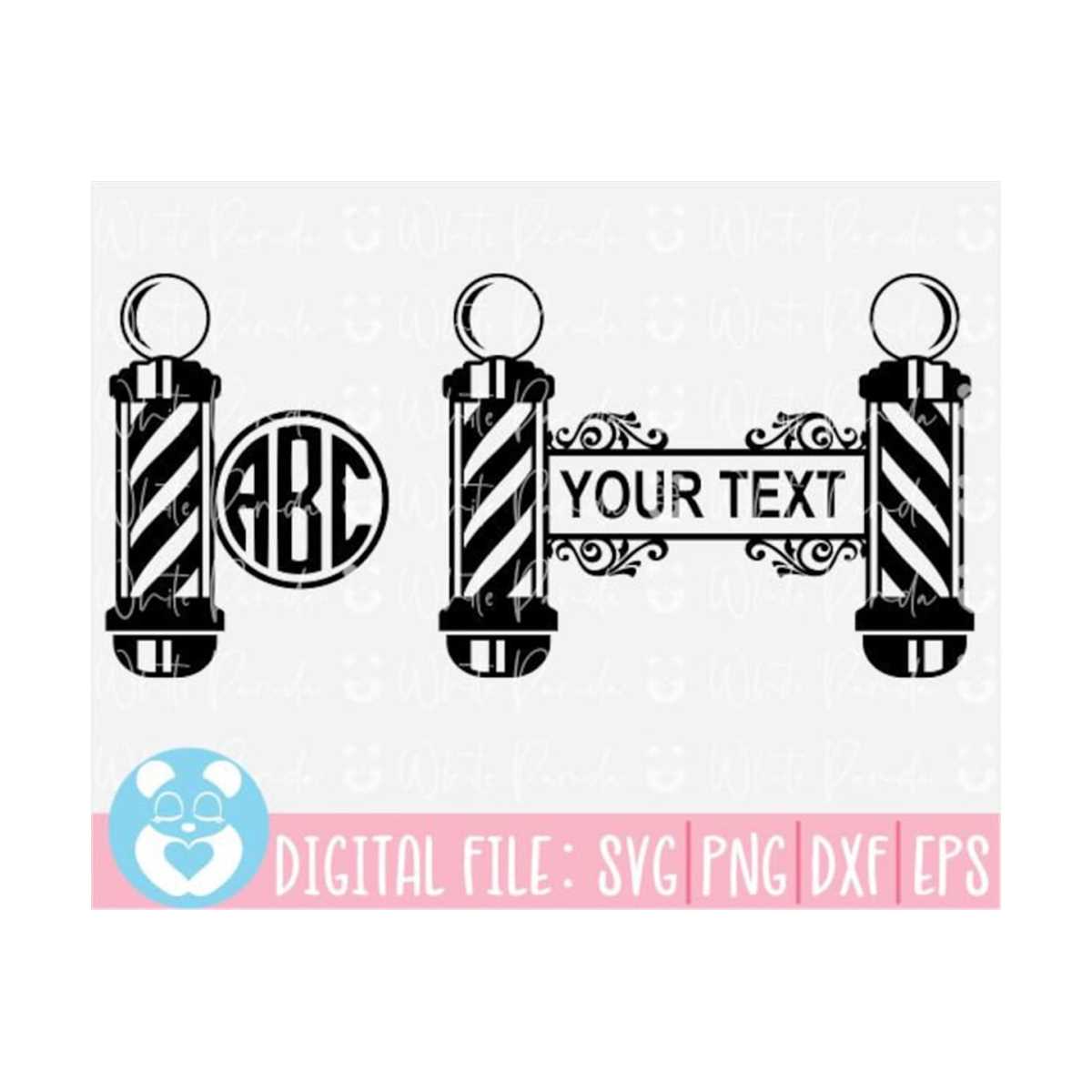 2 Barber's Pole Svg,Pole Monogram Svg,Barbershop Salon Hairc | Inspire ...