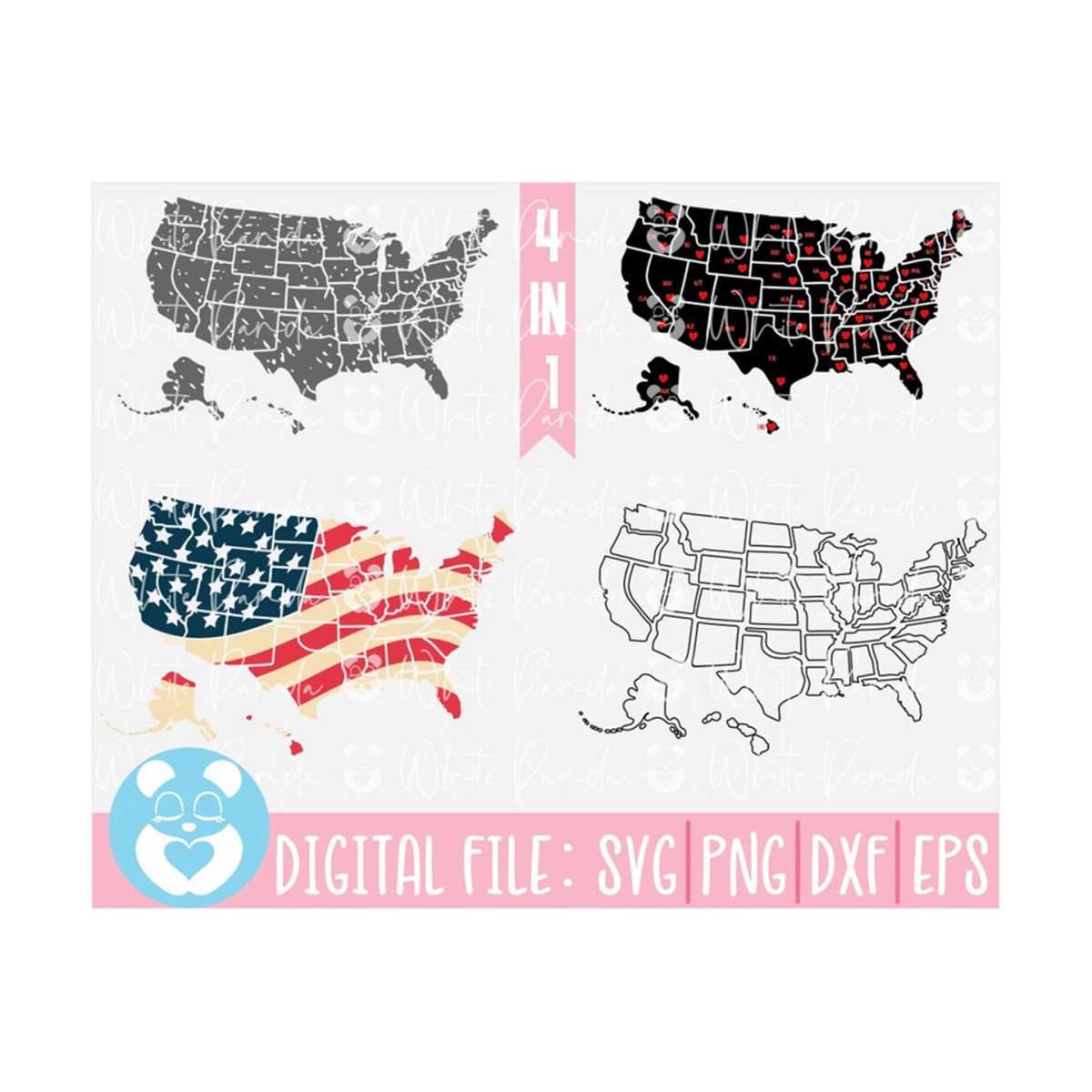 USA Map Svg, USA State Svg,USA Svg, Map Svg, America Svg,Uni | Inspire ...