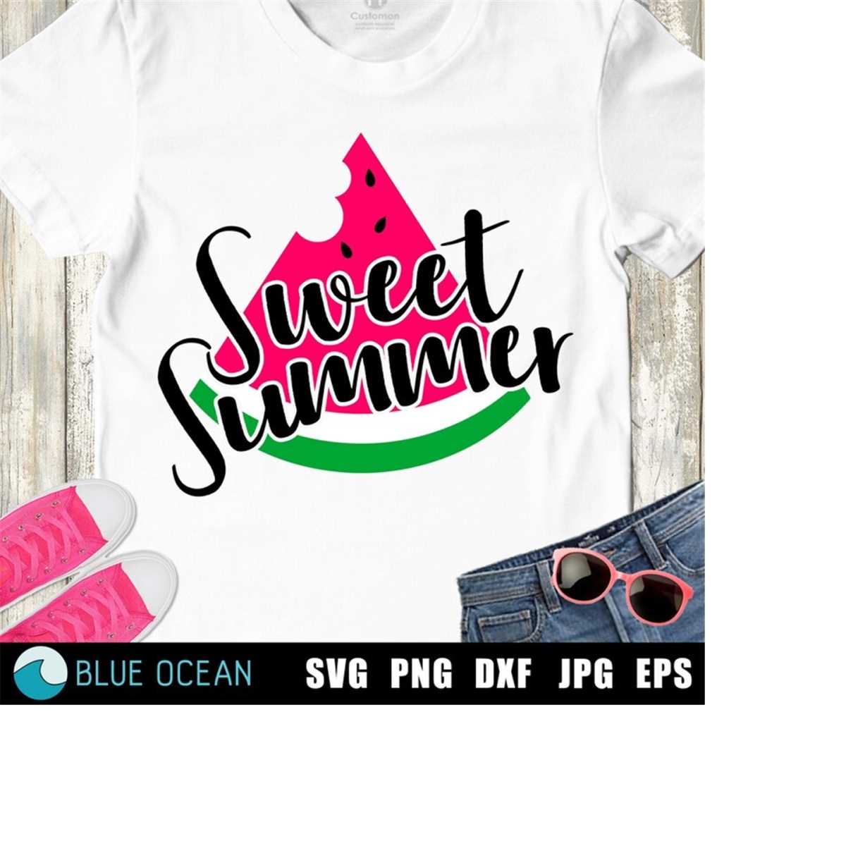 Sweet Summer SVG, Watermelon Slice, Summer SVG, Girl beach s - Inspire ...