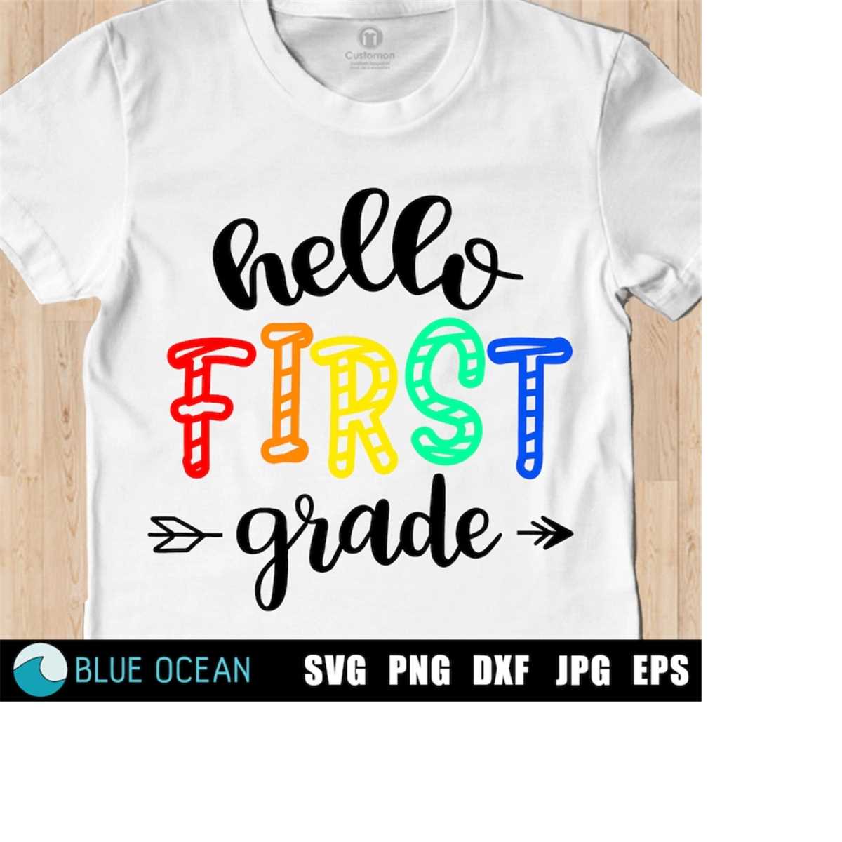 Hello first grade SVG, Back to school SVG, First day of scho - Inspire ...