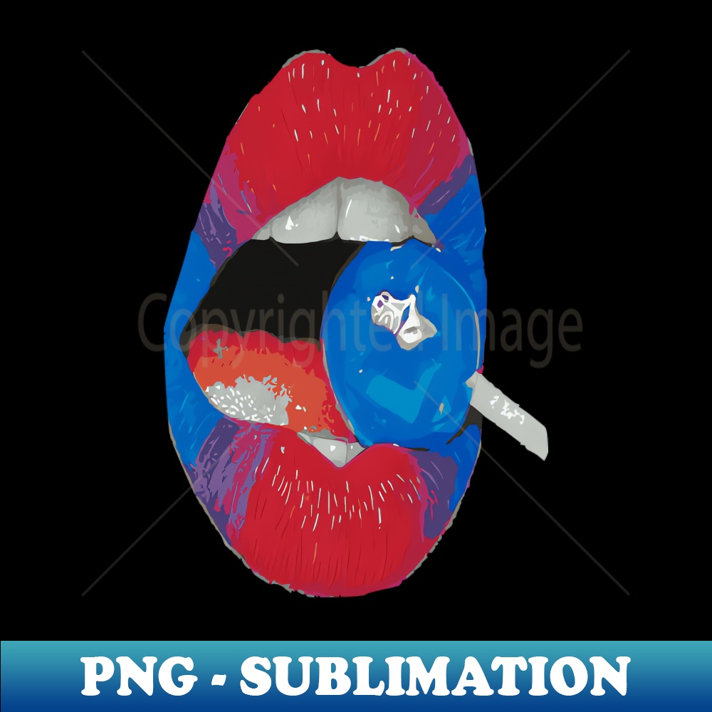 red blue lolipop lips - Instant Sublimation Digital Download - Inspire ...