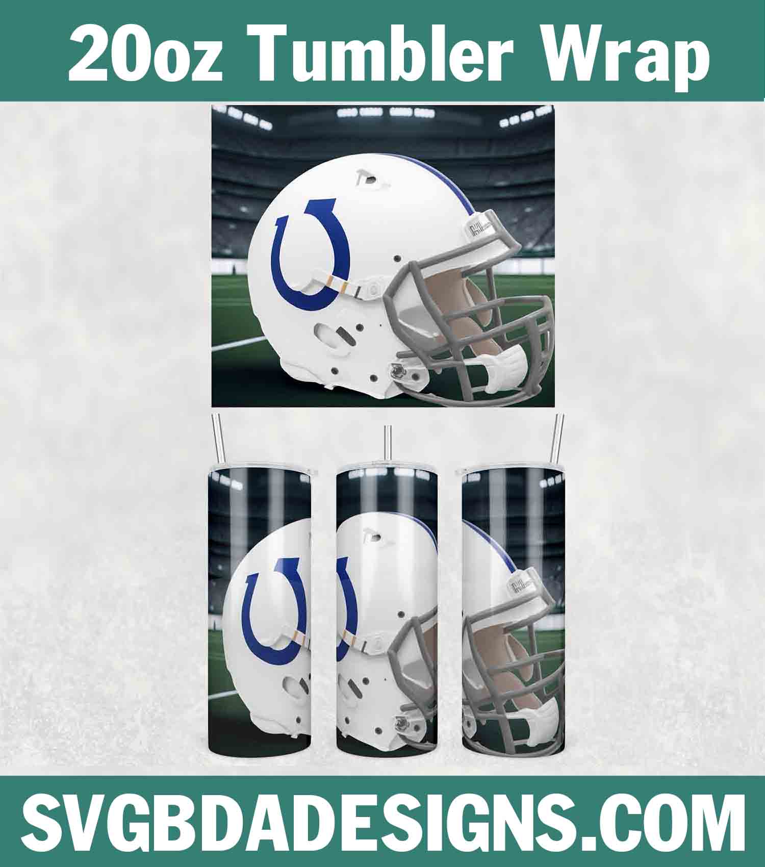 Colts Football Tumbler Wrap, NFL Football Tumbler Wrap, Indi - Inspire ...