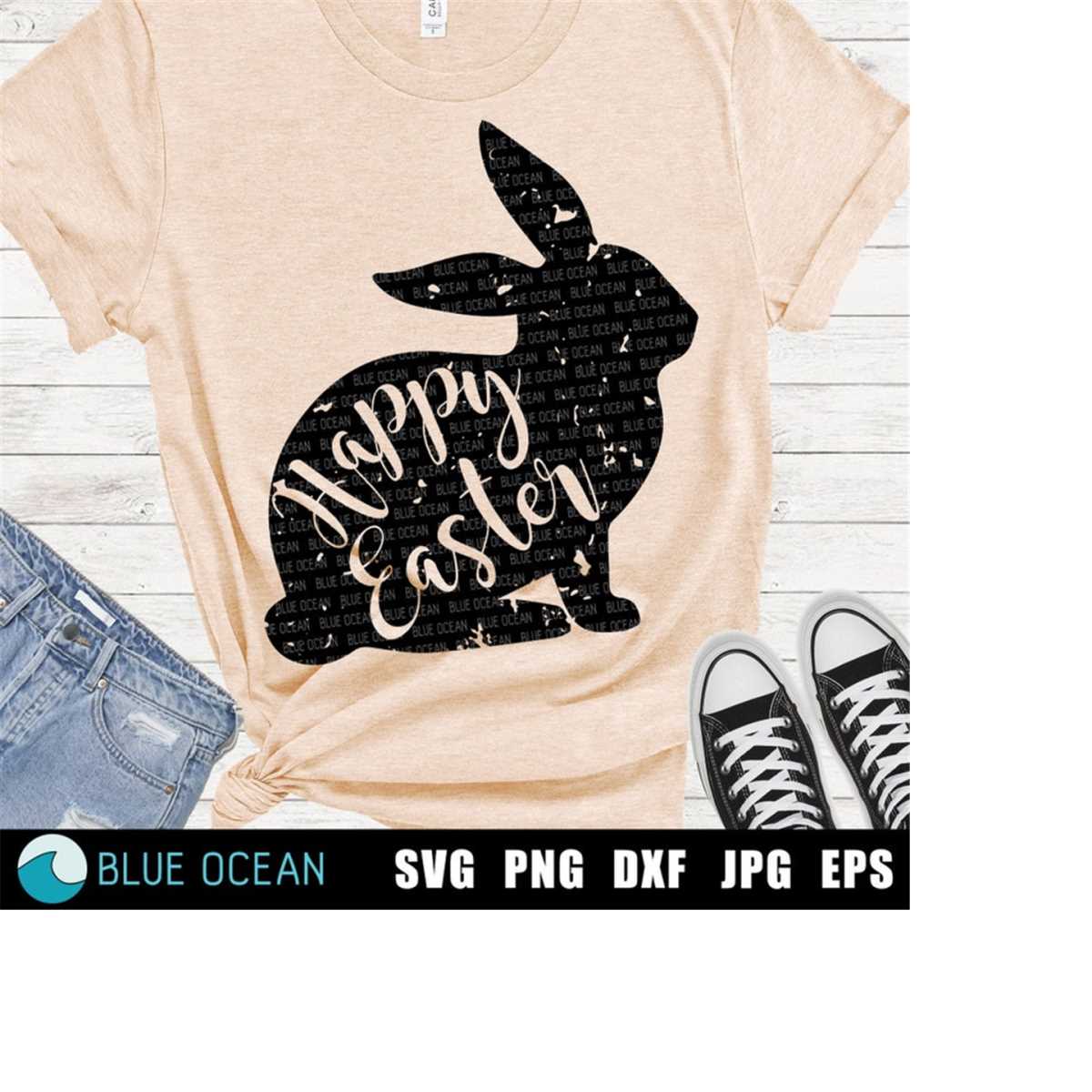 Easter Bunny grunge SVG, Happy Easter bunny SVG, Bunny distr - Inspire ...