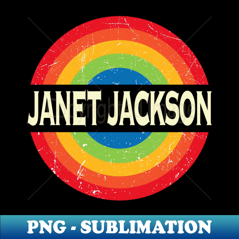 Personalized Janet Name Retro Rainbow Circle Distressed - Di | Inspire ...