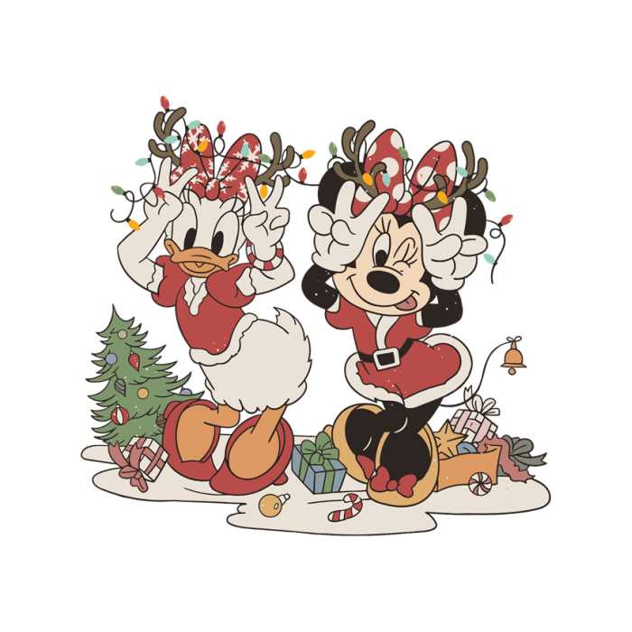 Vintage Minnie Daisy Christmas SVG Graphic Design File | Inspire Uplift