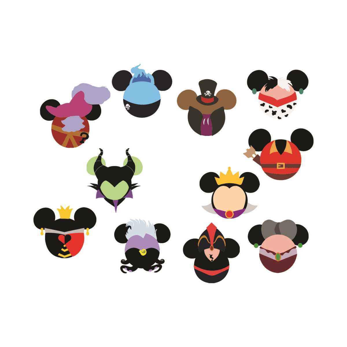 Disney Villains Mickey Head Svg Bundle, Trending Svg, Disney | Inspire ...