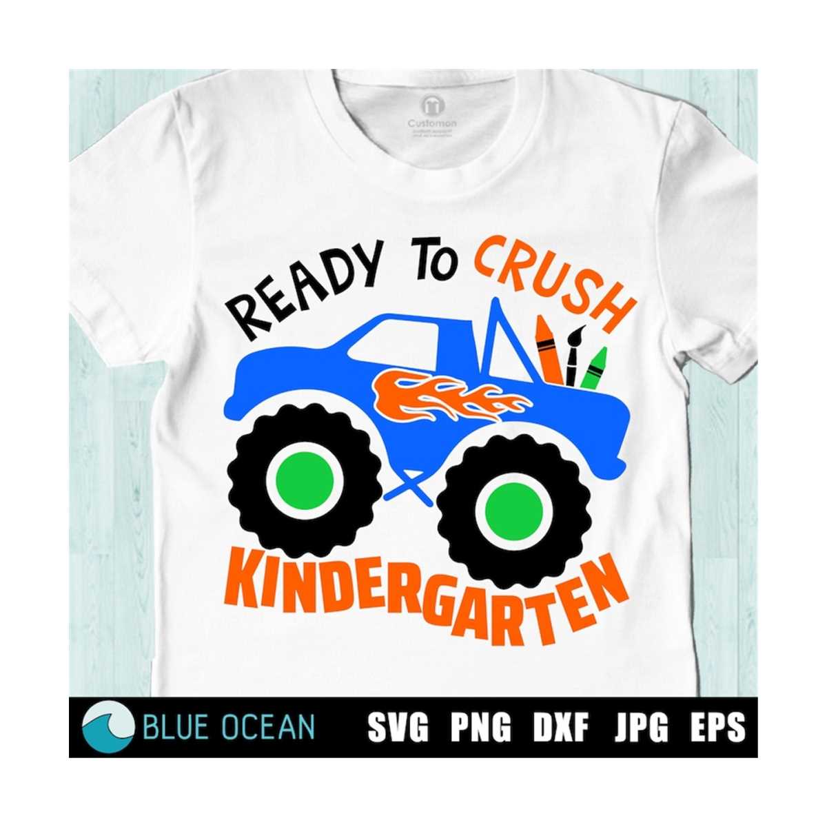 Ready to crush kindergarten SVG, Kindergarten SVG, Monster Truck ...
