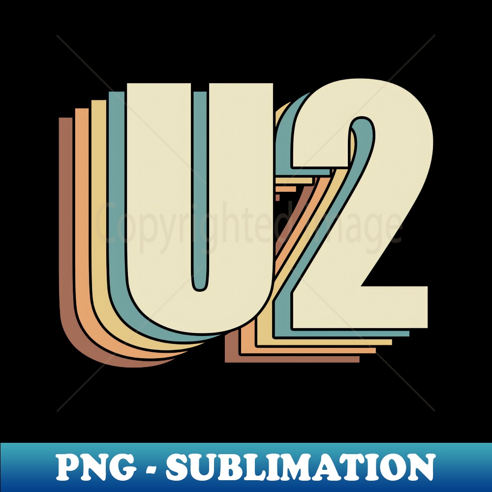 U2 U2 Retro Rainbow Typography Style 70s - Exclusive Subli - Inspire Uplift