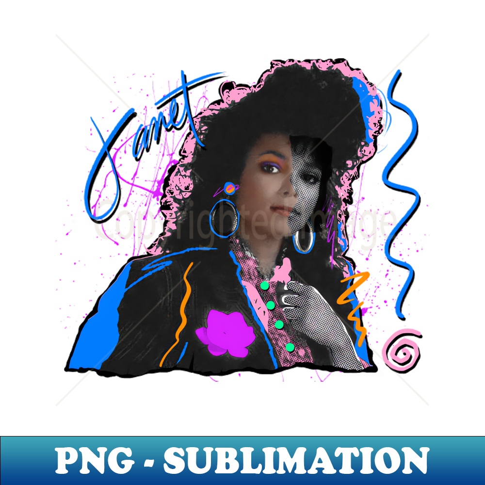 JANET JACKSON 80S RETRO STYLE - Sublimation-Ready PNG File - | Inspire ...