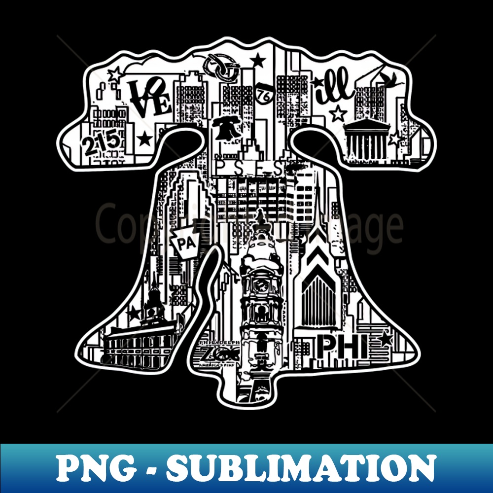 Liberty Bell Philly City Skyline Philadelphia Art Philly Fan | Inspire ...