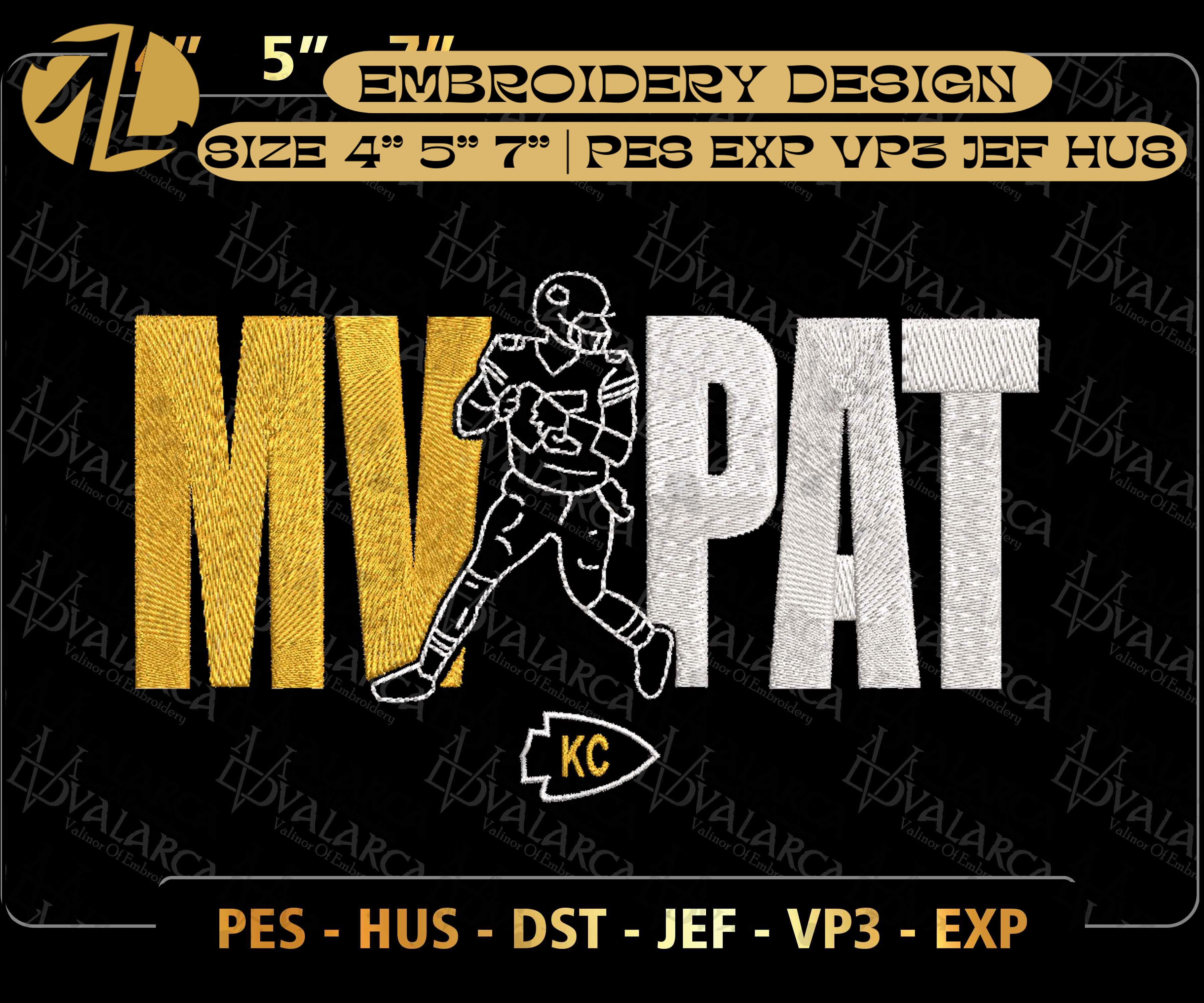 MVPAT Mahomes Football Logo Embroidery Design, NFL Kansas Ci | Inspire ...