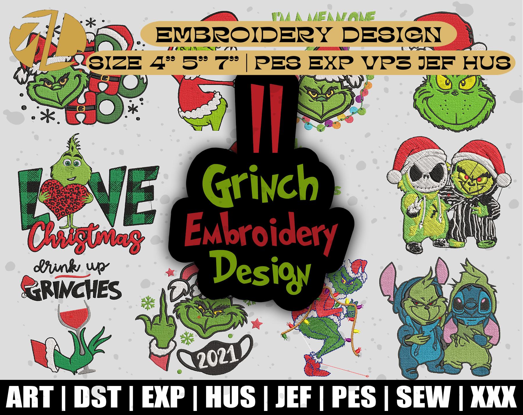 Grinch Embroidery Designs, Grinch Embroidery, Christmas Ligh | Inspire ...