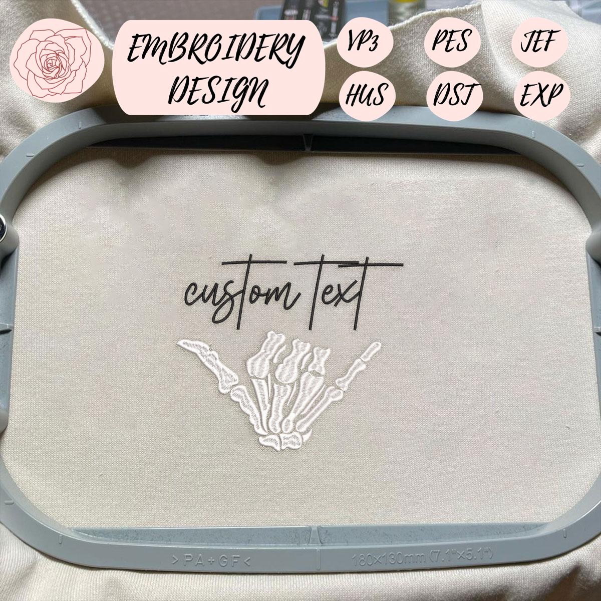 Skeleton Hand Embroidery Design, Customized Halloween Embroi | Inspire ...