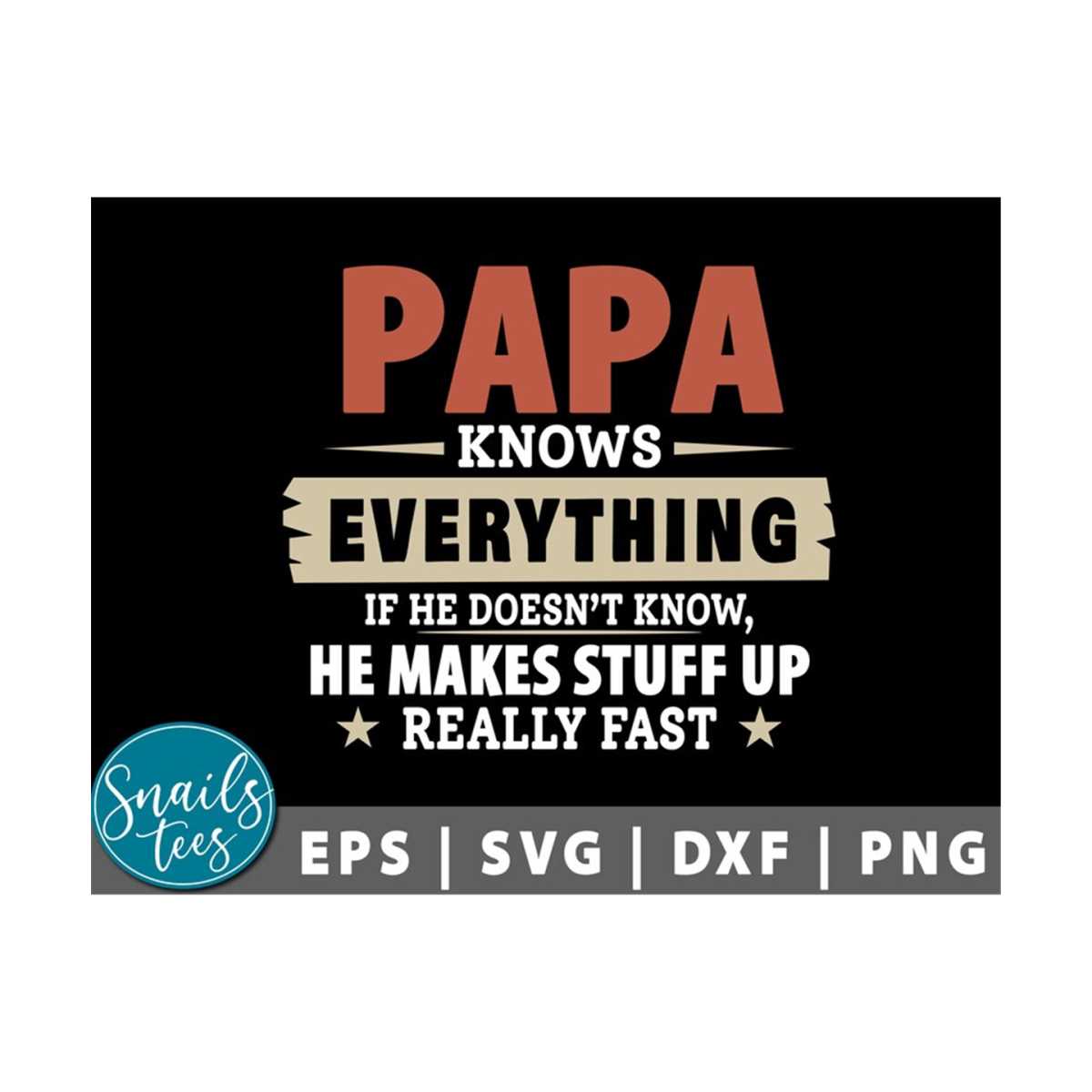 Papa Knows Everything Happy Father's Day Svg Eps Dxf Png Fat | Inspire ...