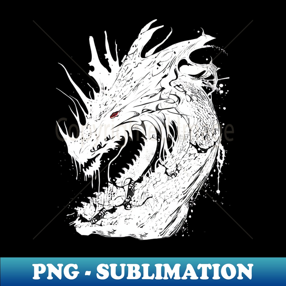 White Dragon Splatter Paint - PNG Transparent Sublimation Fi - Inspire ...