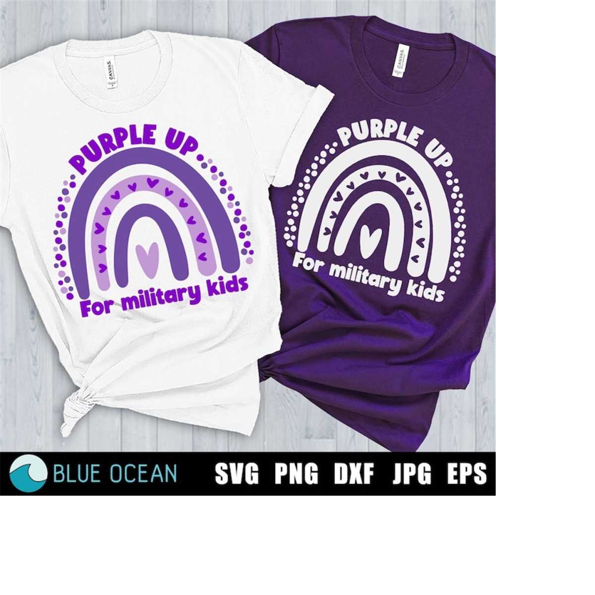 Purple Up for military kids SVG, Purple up rainbow SVG, Purp - Inspire ...