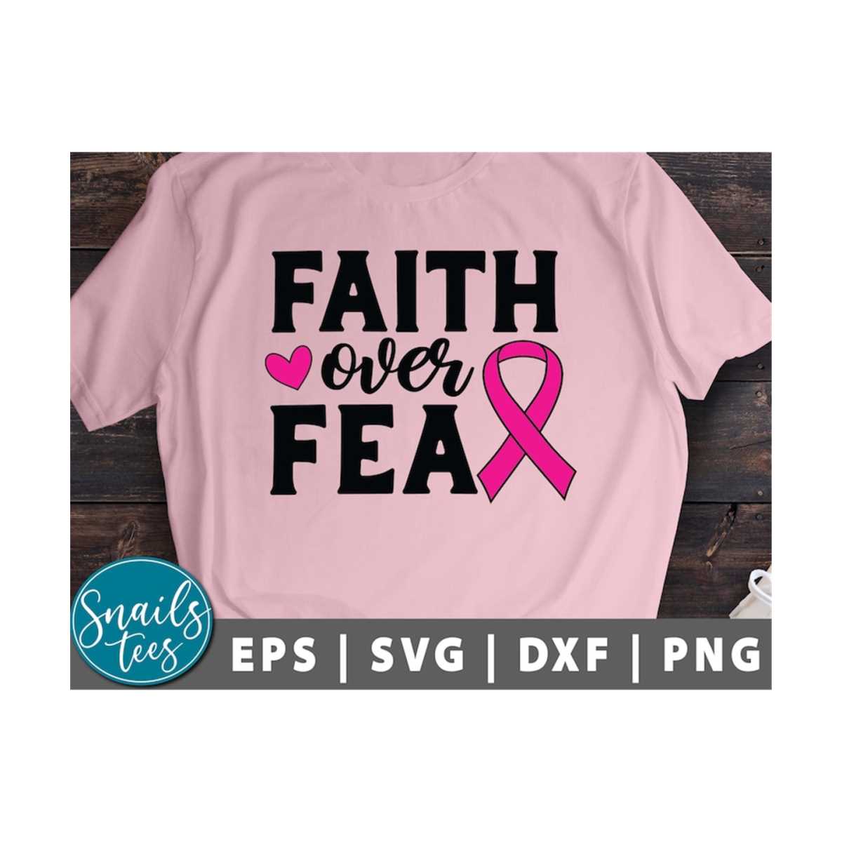 Faith over fear Svg Png Breast Cancer Awareness Svg Pink rib | Inspire ...