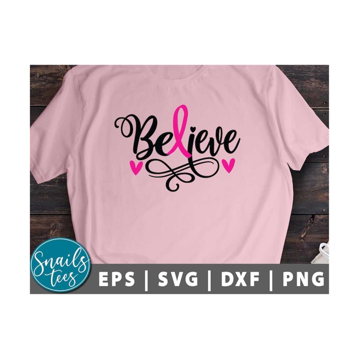 Believe SVG Png Dxf Breast Cancer Awareness svg Pink ribbon | Inspire ...