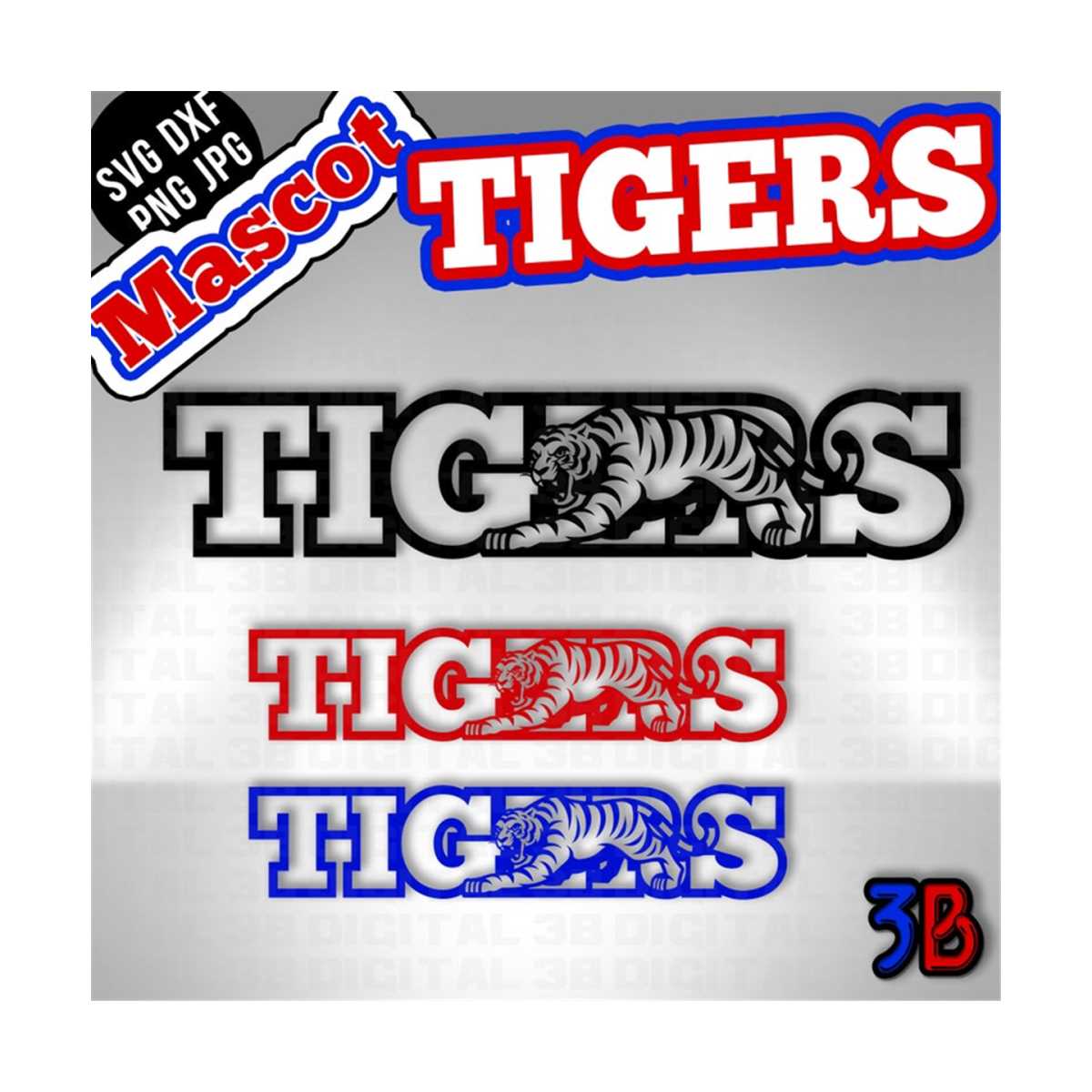 Tigers - Macot & Name Team Logo, Sublimation/Cut File, T Shi | Inspire ...