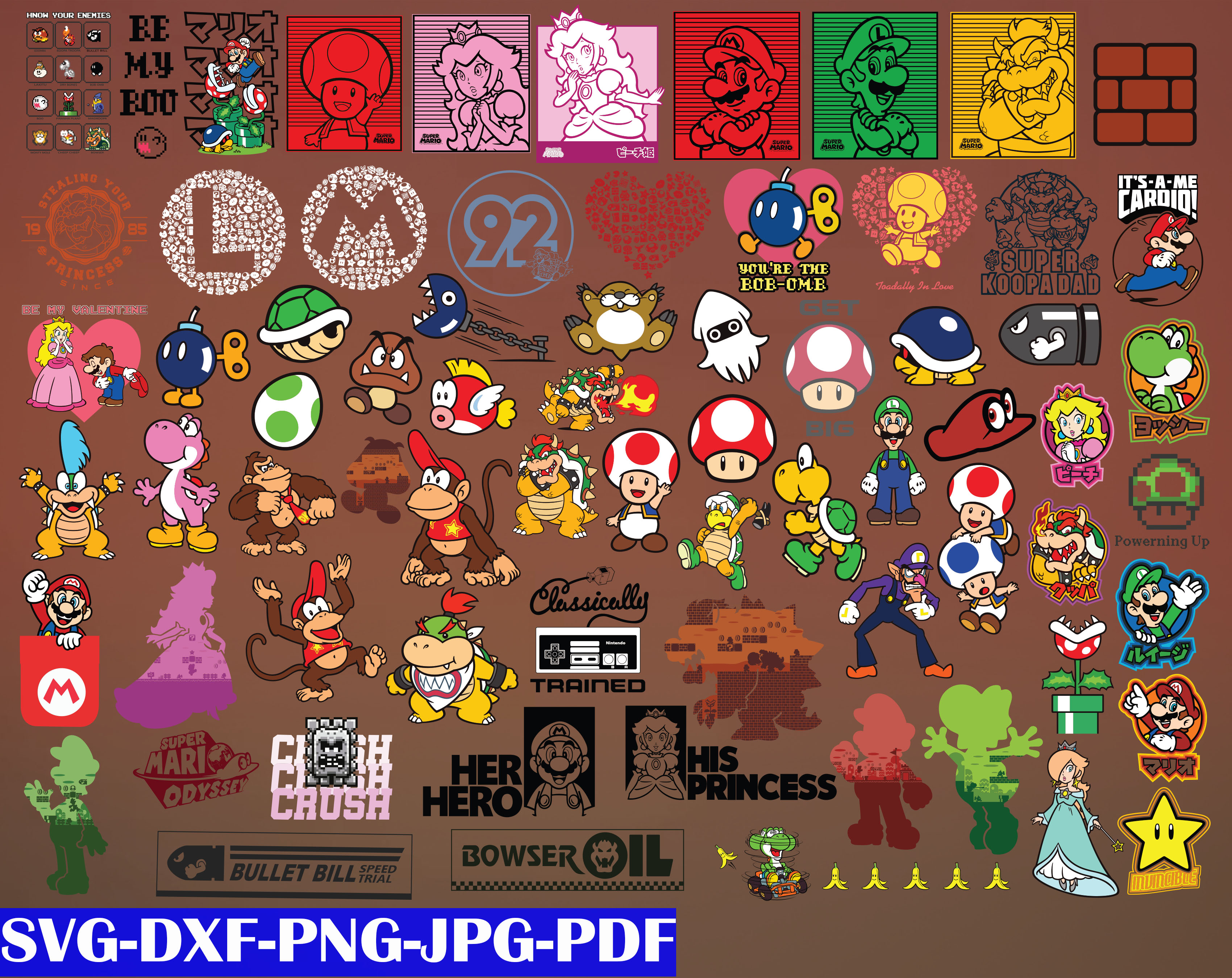 Super Mario SVG, Bundles Super Mario SVG, PNG,DXF, PDF, JPG. - Inspire ...