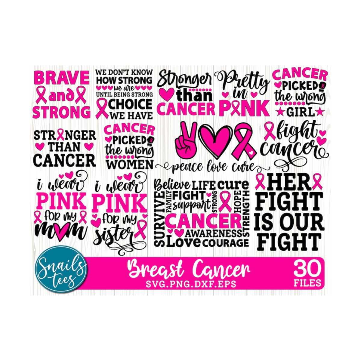 Breast Cancer Svg Bundle Cancer Ribbon Svg cancer awareness | Inspire Uplift