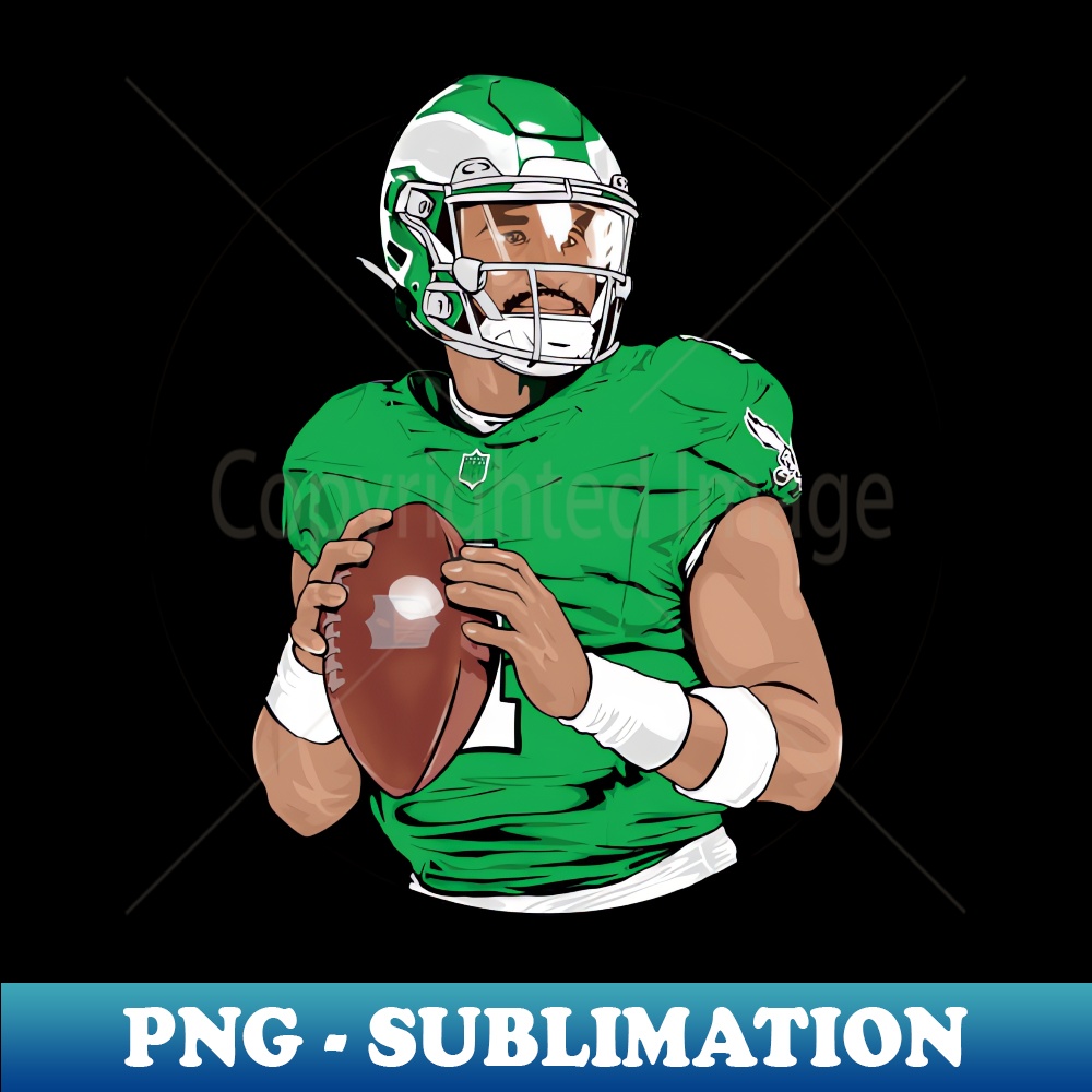 Jalen Hurts Eagles QB Kelly Green - Sublimation-Ready PNG Fi | Inspire Uplift
