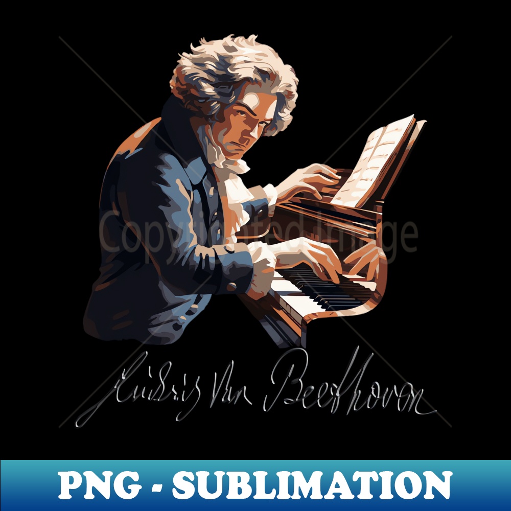 Beethoven at Piano - PNG Transparent Sublimation File - Perf - Inspire ...