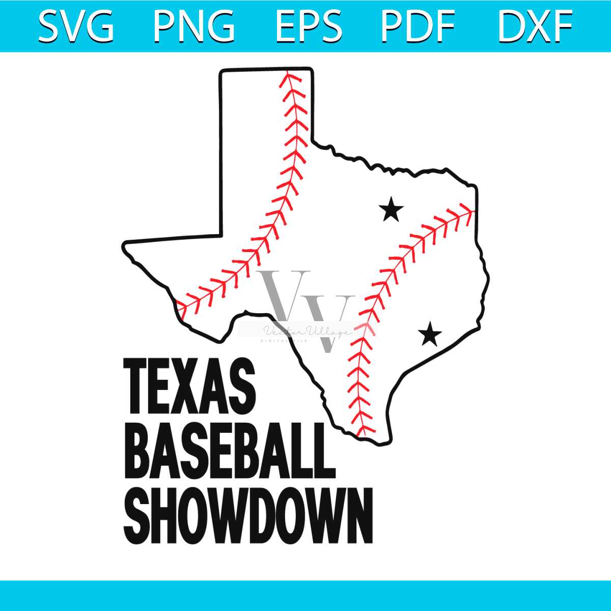 Vintage Texas Baseball Showdown Map SVG Digital Cricut File - Inspire ...