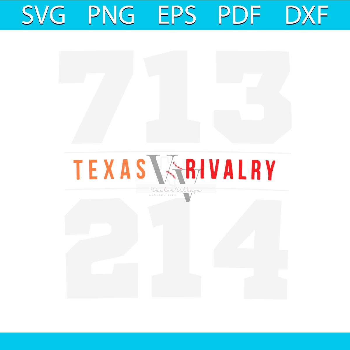 Texas Showdown Rivalry 713 214 SVG Cutting Digital File | Inspire Uplift