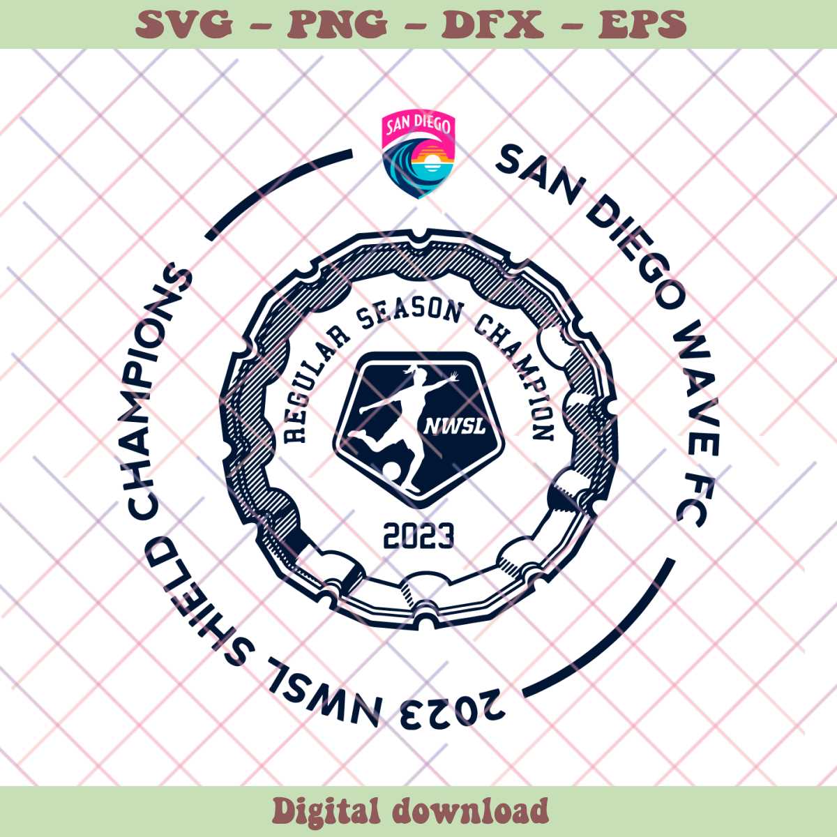 San Diego Wave FC NWSL Shield Champions SVG Download | Inspire Uplift