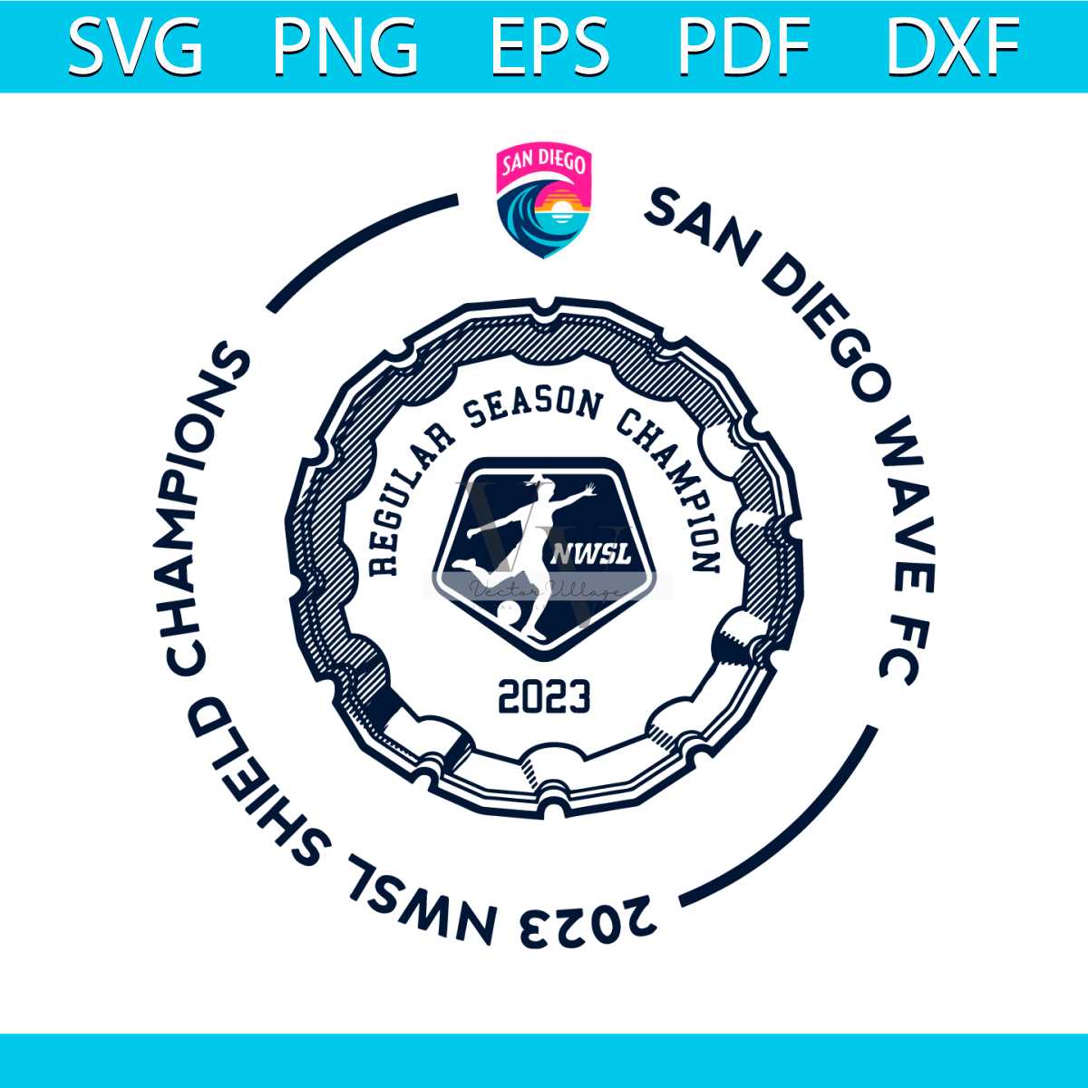 San Diego Wave FC NWSL Shield Champions SVG Download | Inspire Uplift