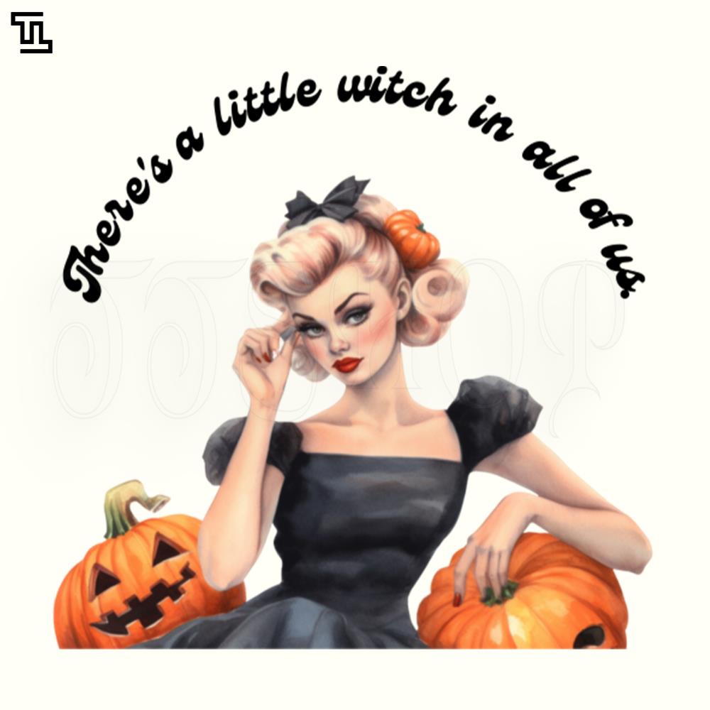 Retro Witch Pinup Girl Halloween PNG | Inspire Uplift