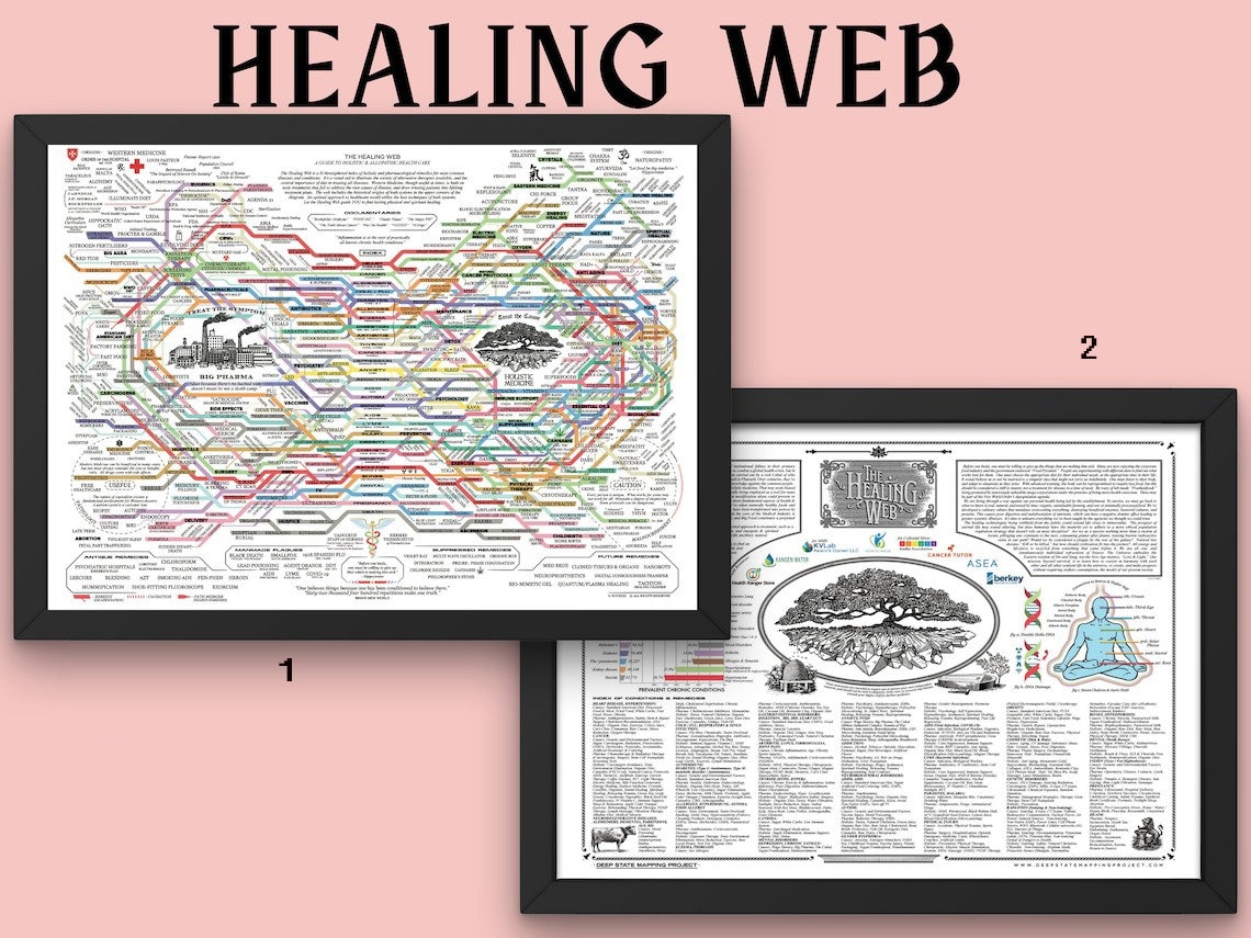 The Healing Web Poster, Natural Remedies Chart, 2 Style Prin | Inspire ...