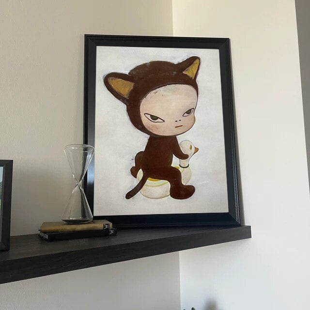 Yoshitomo Nara Poster, N's Yard Harmless Kitty Art Poster, N - Inspire Uplift