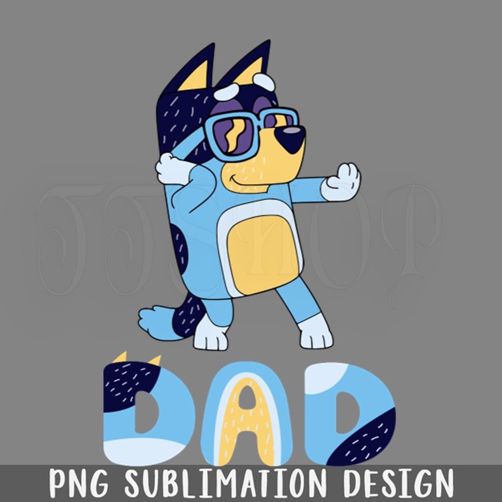 BLUEY DAD RETRO PNG Download | Inspire Uplift