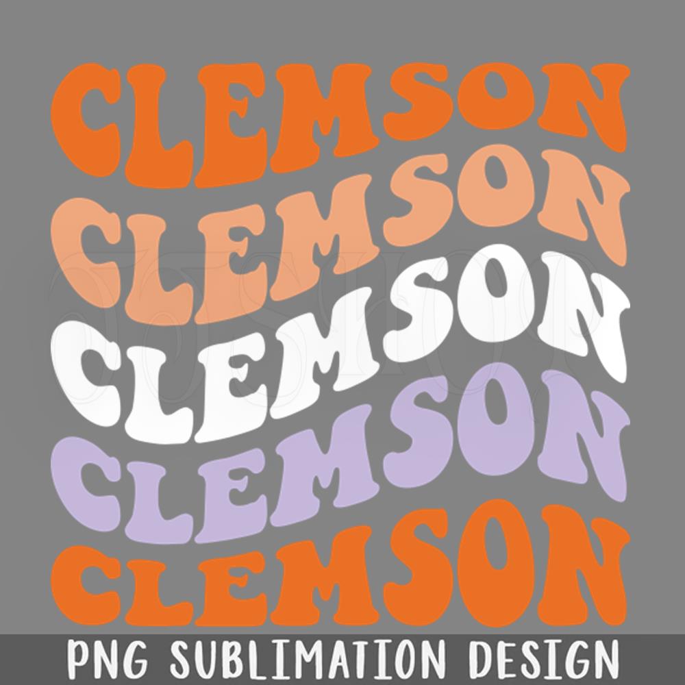 Clemson Retro Wave Font PNG Download | Inspire Uplift