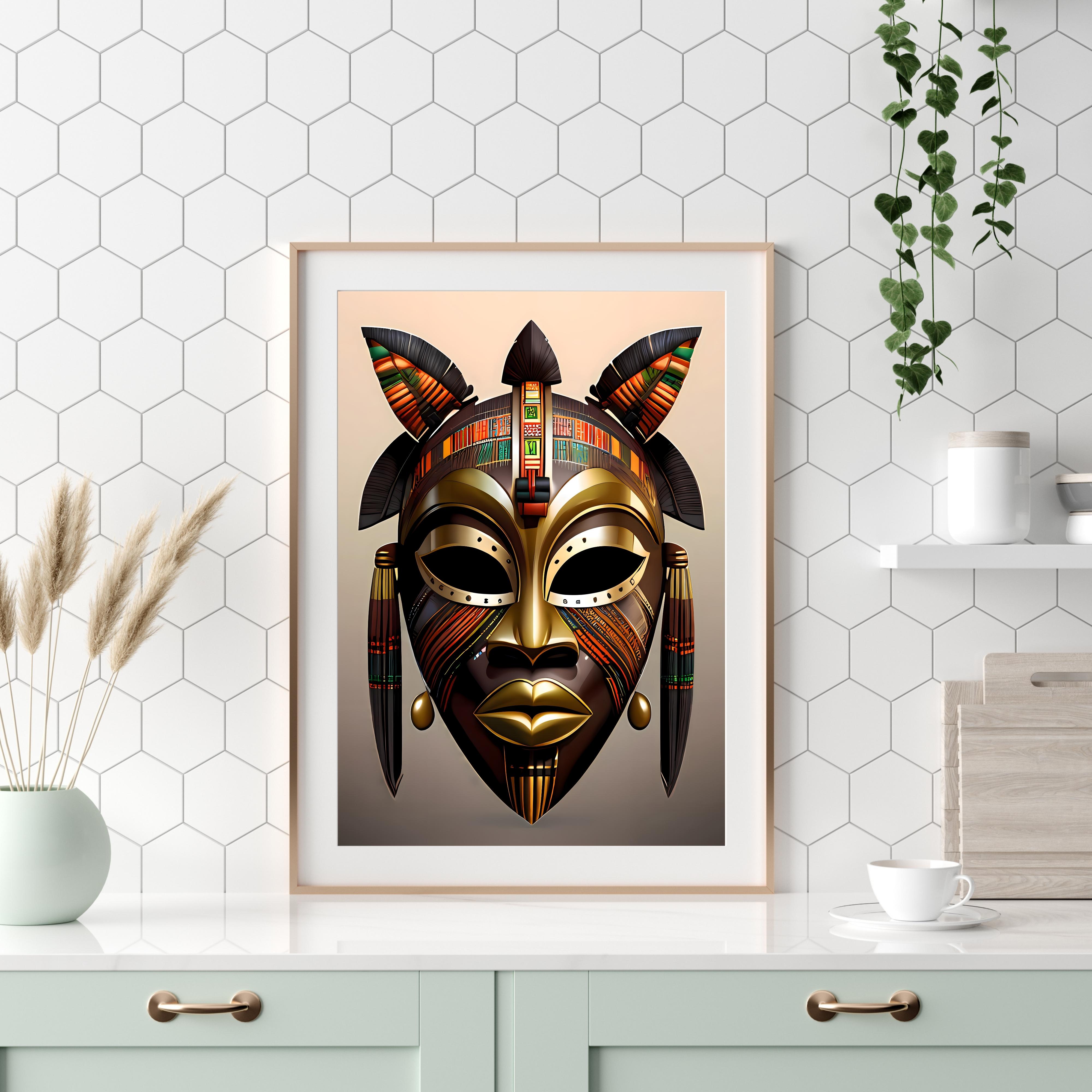 African Mask Printable Wall Art, Ethnic and Traditional Afri - Inspire ...